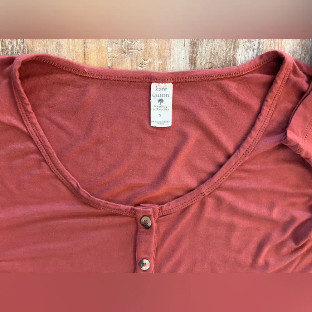 kate quinn | Tops | Kate Quinn Set Of 2 Bamboo Blend Henley Tops Sage ...
